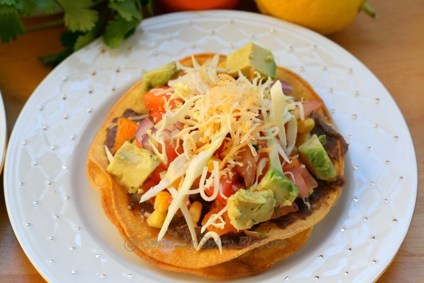 Vegetarian Tostada with Papaya Orange Pico de gallo ~ Smitha's Spicy ...