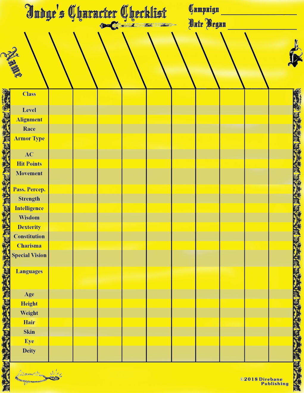 Knights of the All Mind: New Cha-Checklist for Game Judges