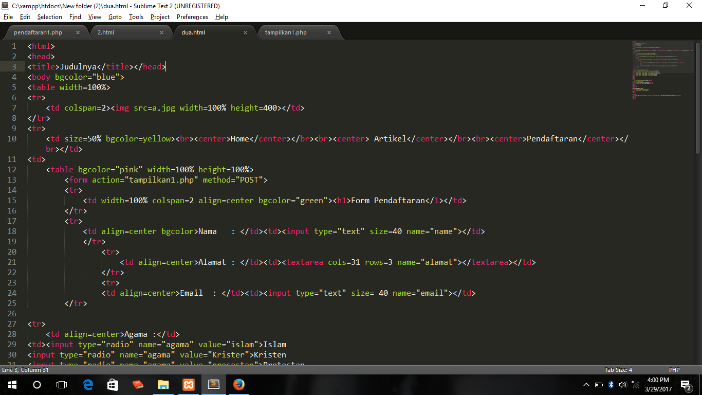 Blog UAD Berbagi: TABEL PEMROGRAMAN WEB