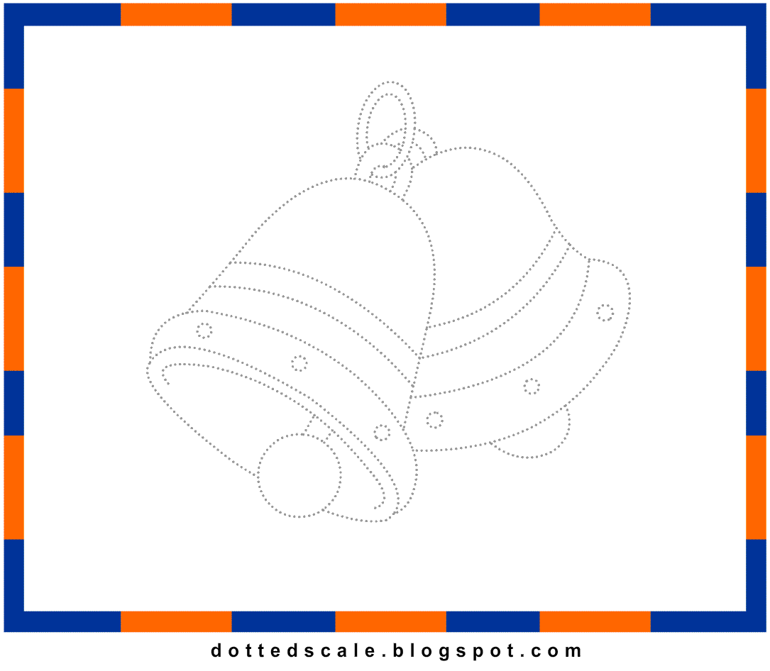 Printable Dotted Drawing Pictures: Bell Dotted