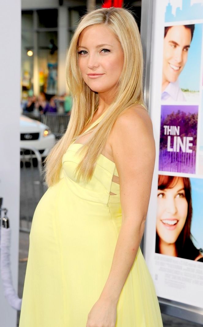 Kate Hudson looks pretty in yellow maxi-dress - baby bump chic