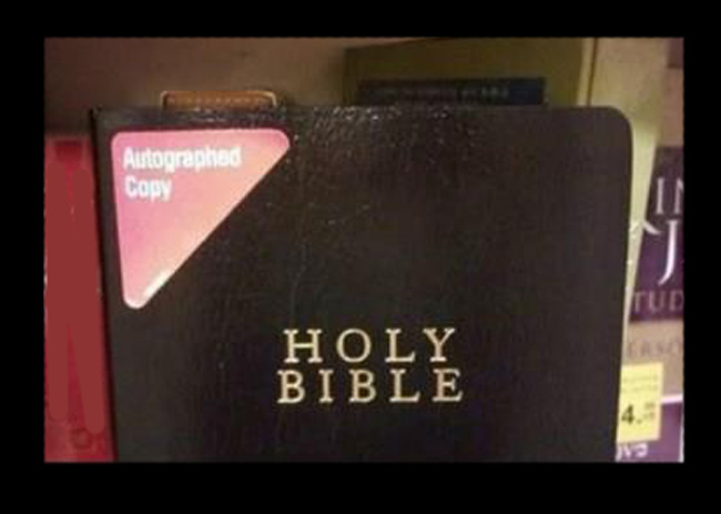 Vic the Vicar!: Thought for the day - Autographed Bible