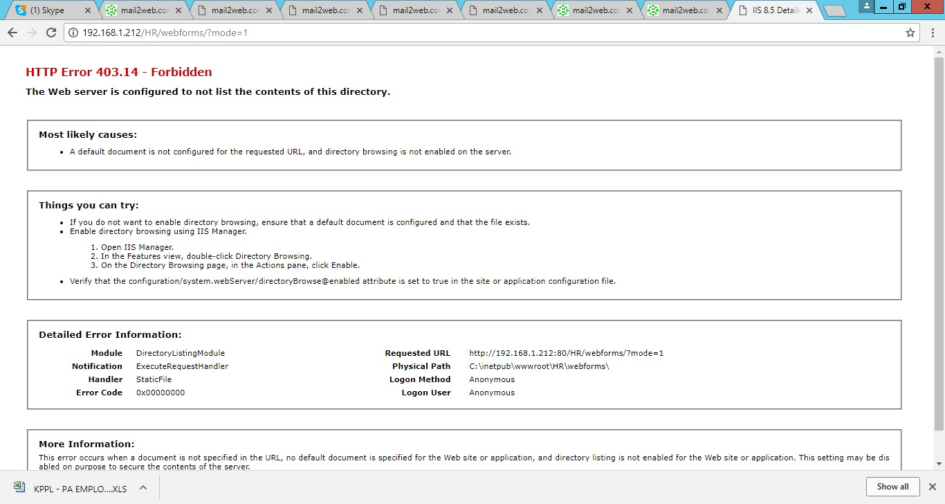 Support Certify: [Closed]HTTP Error 403.14 - Forbidden The Web server is configured to not list ...