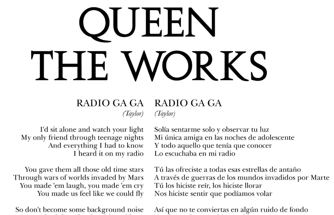 Letras Traducidas - The Works