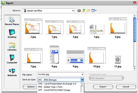 Cara Merubah CDR ke JPG / cara menyimpan file coreldraw dengan format ...
