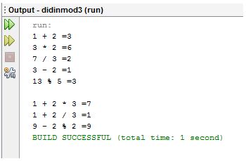 Contoh program Operator Aritmatika dalam pemrograman Java Netbeans ...