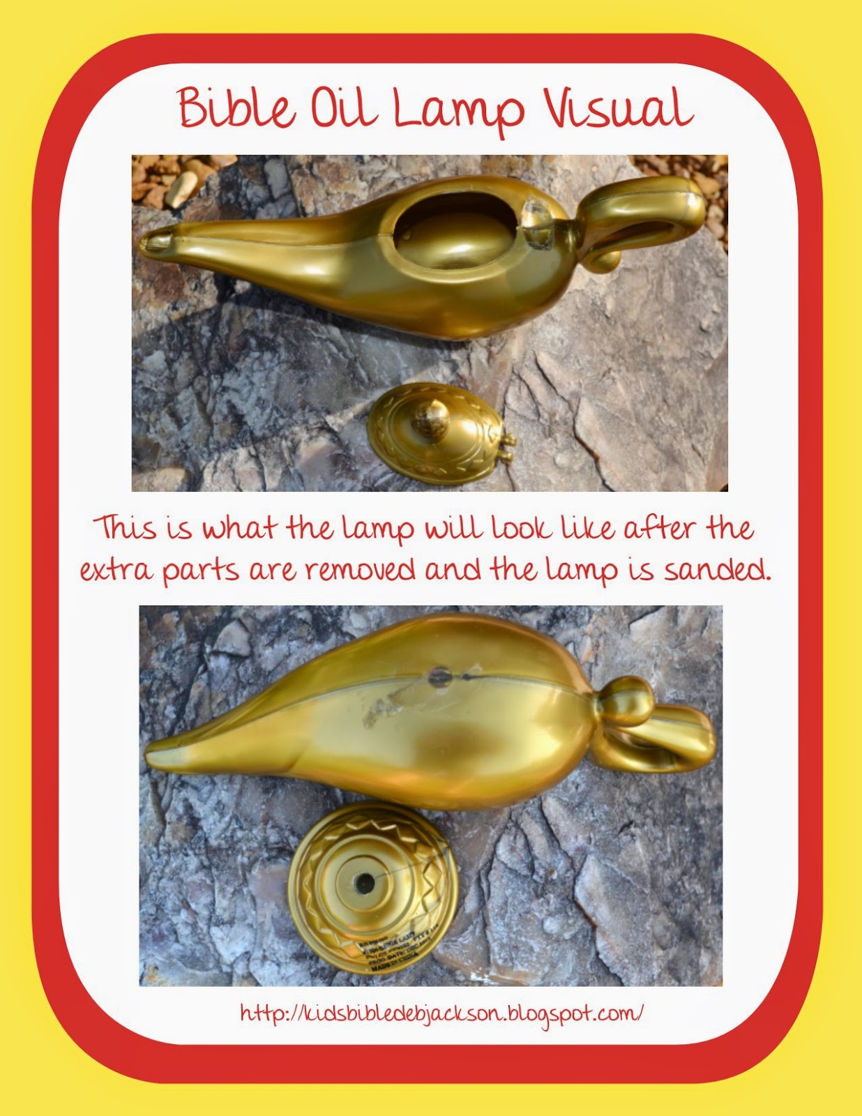 Bible Oil lamp Visual | Bible Fun For Kids