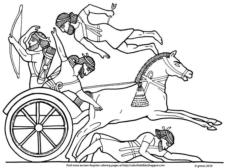 Coloring Page of Assyrians in Battle | Color The Bible