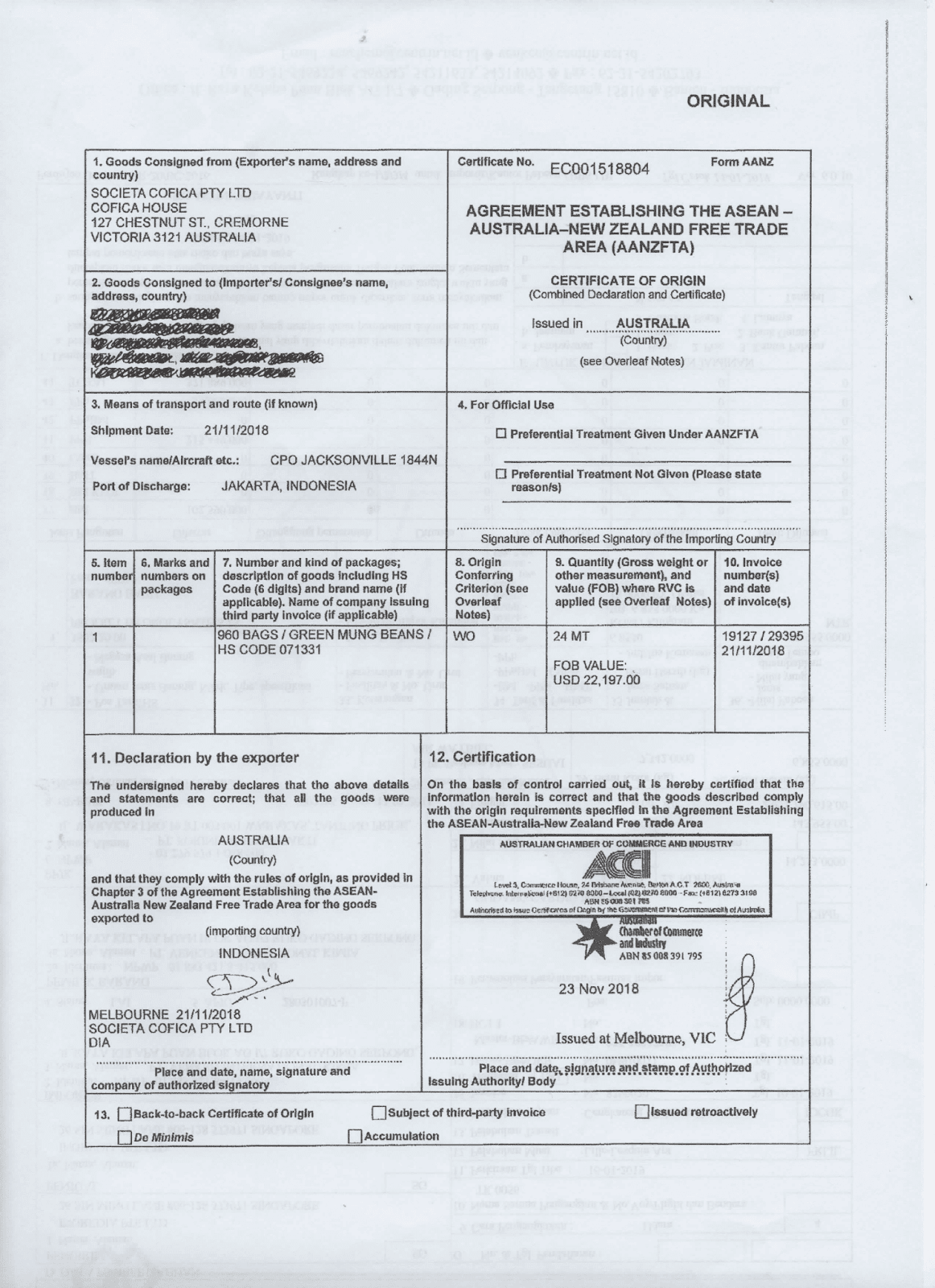 Import FCL Jepang-Jakarta With Form IJEPA (Example Form D,Form E,Form AK) - Indonesia Undername ...