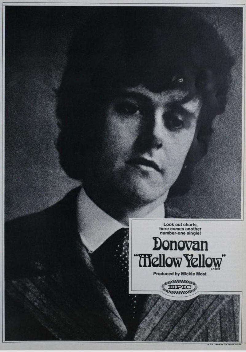 Rock & Roll Newspaper Press History: Donovan - "Mellow Yellow" Record ...