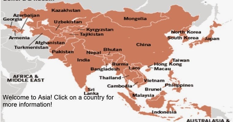 Asian Countries Map With Capitals
