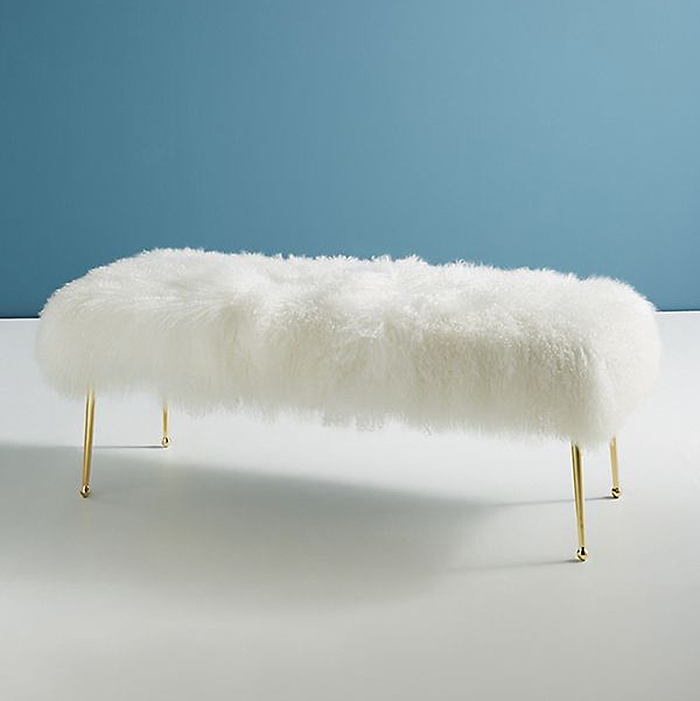 OBSESSED // Luxe Wool Bench by ANTHROPOLOGIE | Brose Nose