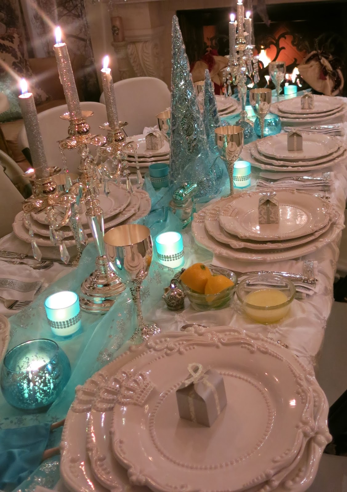 "Frozen" Wintry Blue Table for a Crowd - Purple Chocolat Home