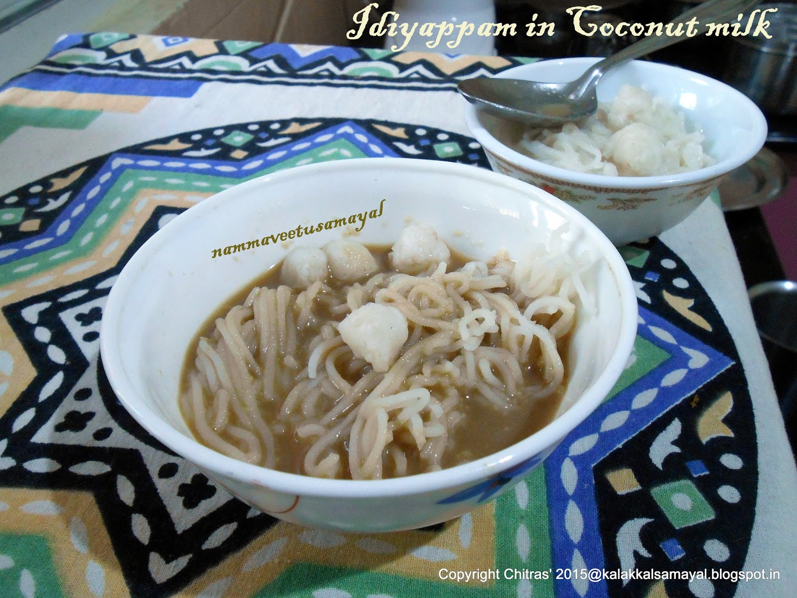 kalakkalsamayal: Idiyappam - Paal Idiyappam