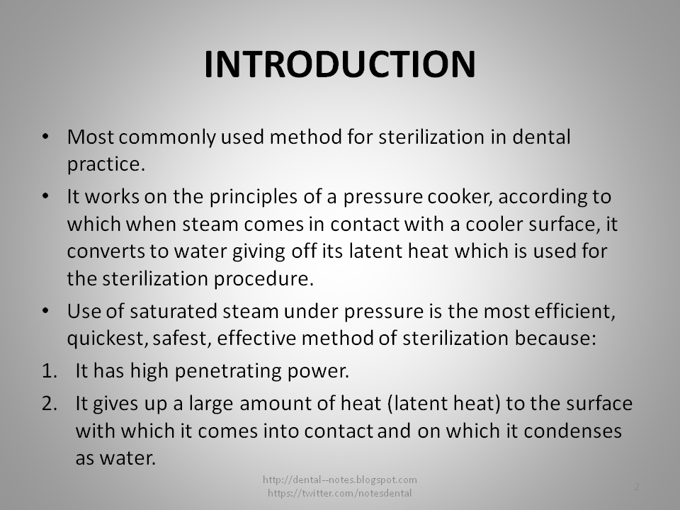 Dental Notes: Autoclave NOTES