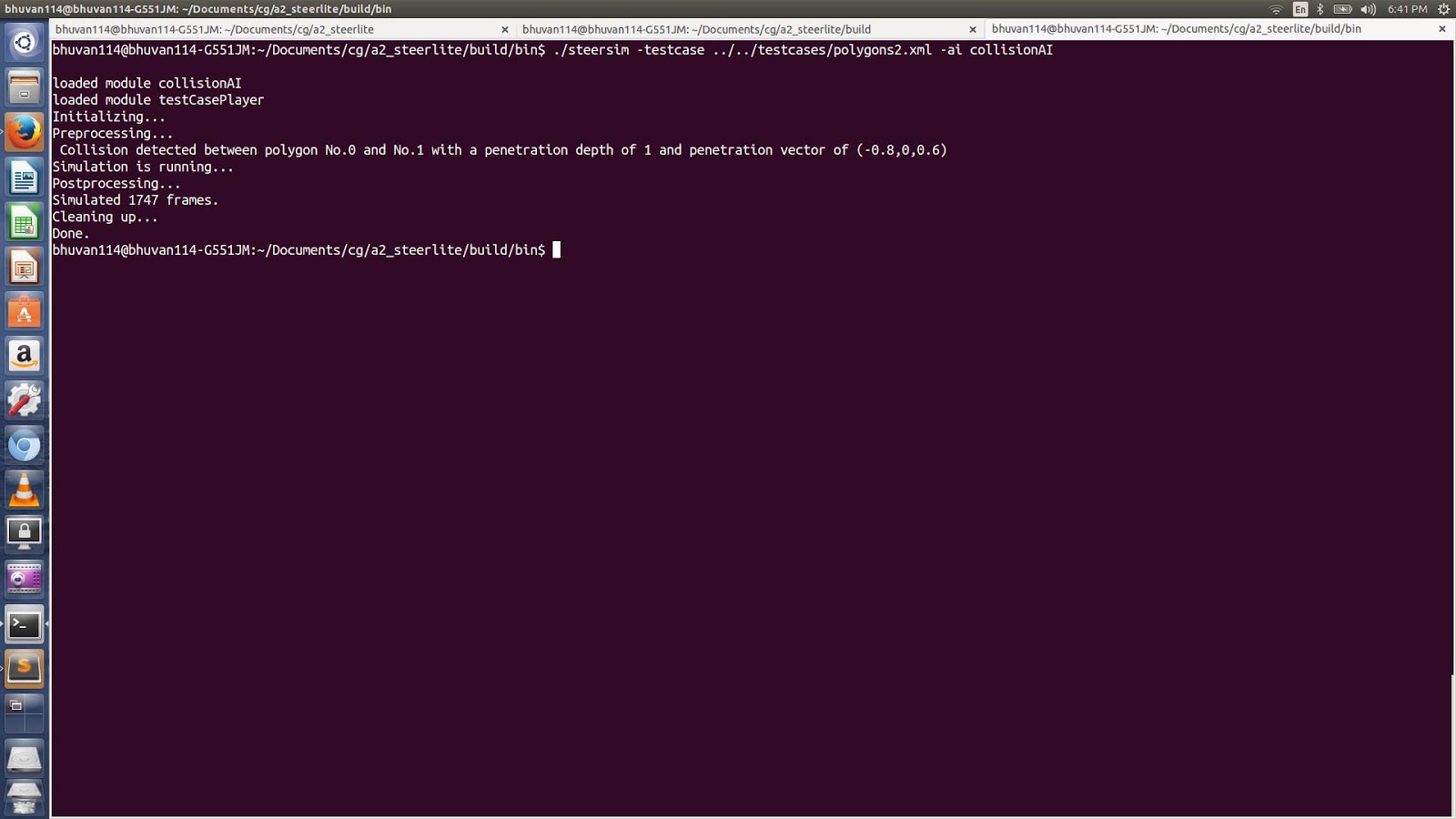 Computer Graphics: Collision Detection using GJK and EPA algorithm