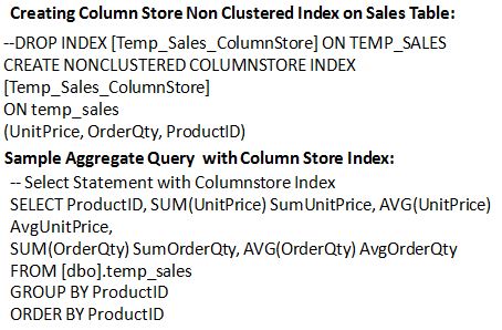 SQL Server Column Store Index - prosolutions