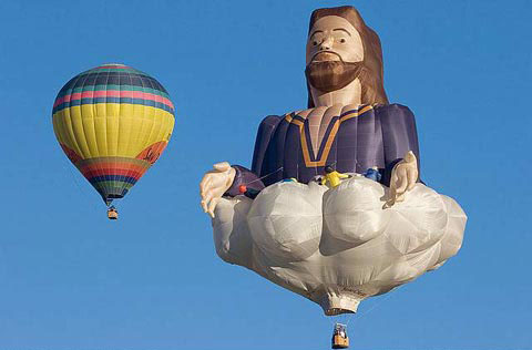 He Died For My Grins: Jesus Hot Air Balloon