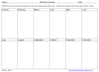 Artistry of Education: Free Birthday Graphing Activity