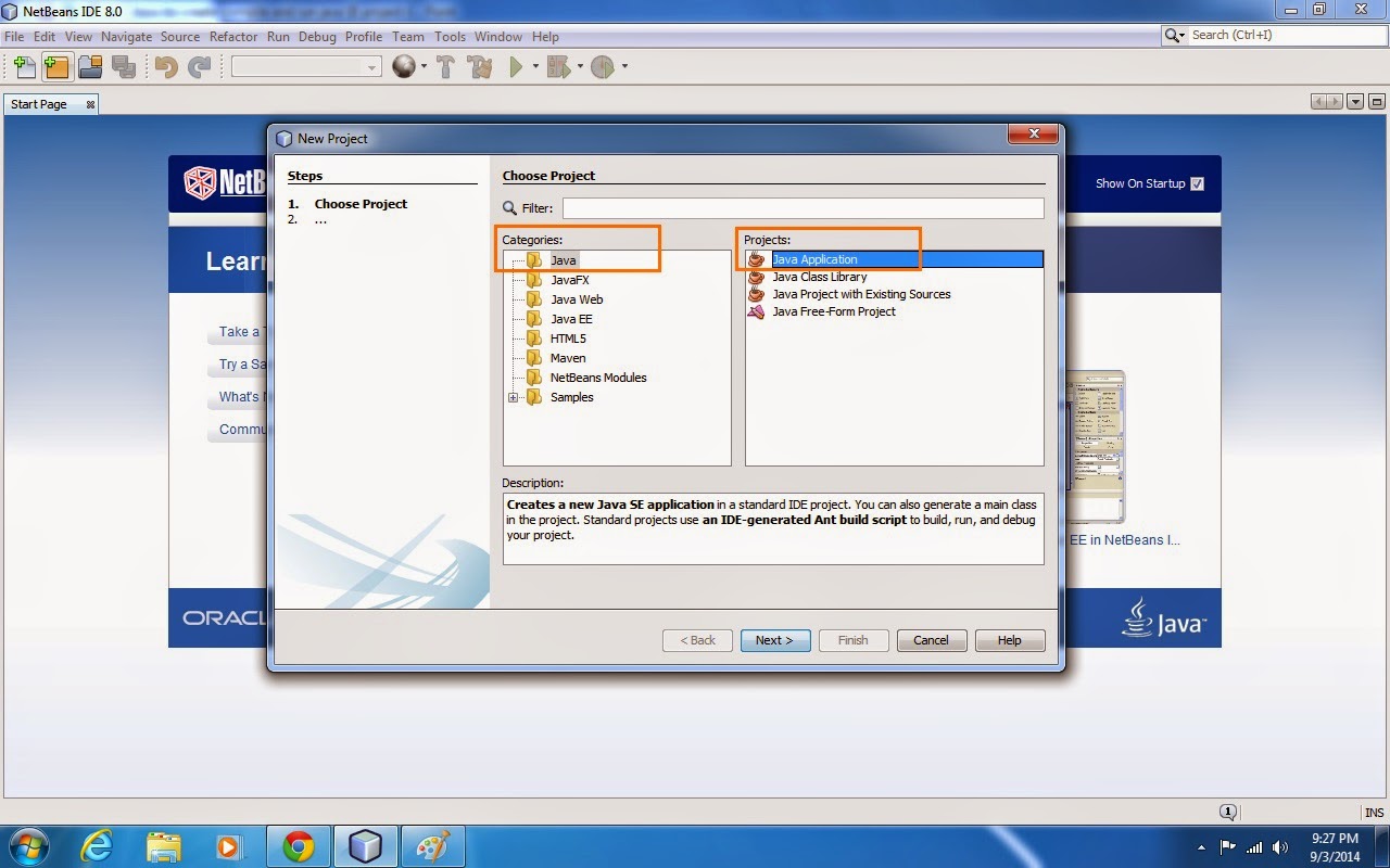 How To Create And Run A Helloworld Java Se Application Project Using Netbeans Ide
