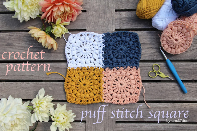 creJJtion: Crochet Square With Puff Stitch ~ Tutorial