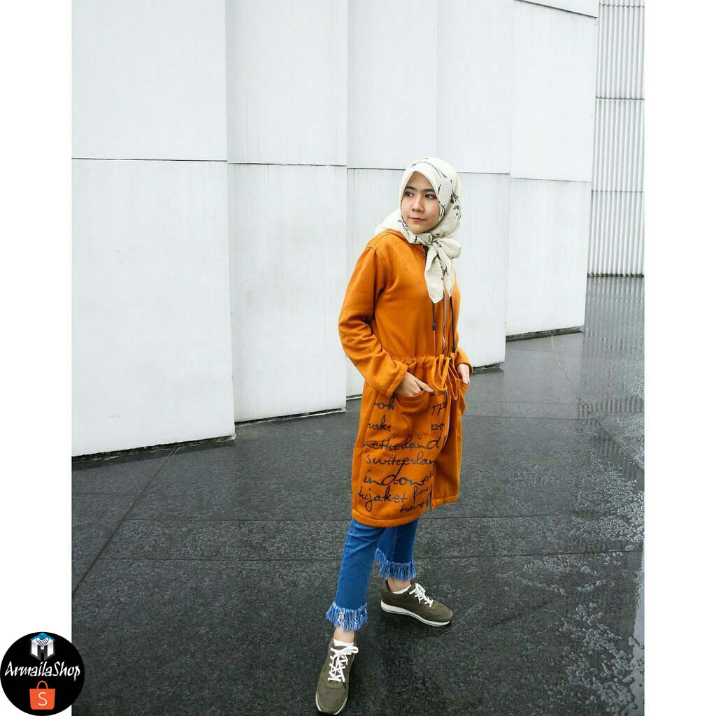 Jaket Hijab Hijacket Urbanashion MariGold Jaket Muslimah Fleece ...