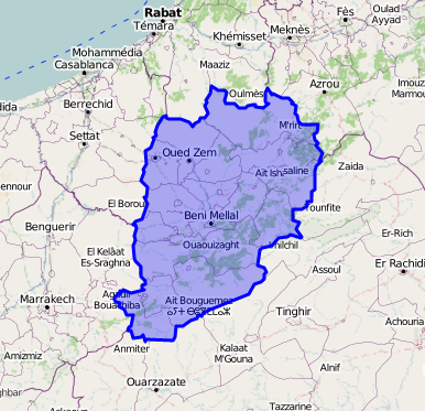 Région de Béni Mellal-Khénifra - Maroc Maps