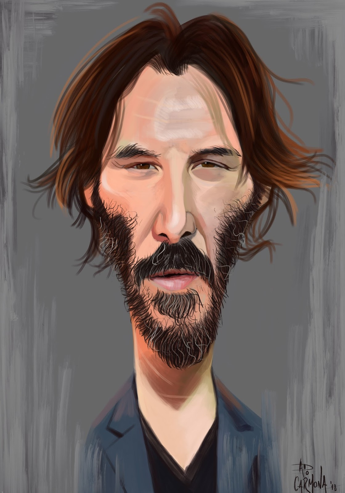 Ado Carmona Caricaturas: Caricatura de Keanu Reeves