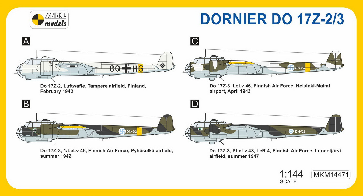Kampfgruppe 1/144: 1/144 Dornier Do-17Z-2/3 'In Finland' - Mark I
