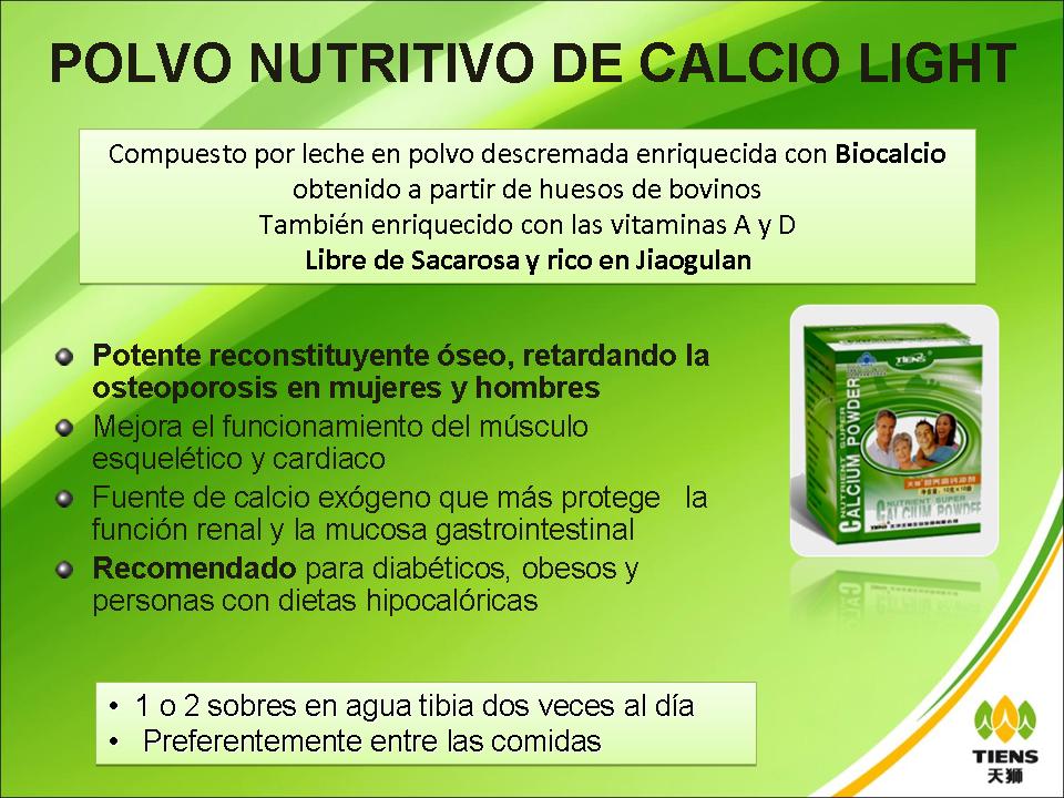 CASA TIENS PRODUCTOS: Polvo Nutritivo de Calcio A01(Normal) A02(Ligh ...