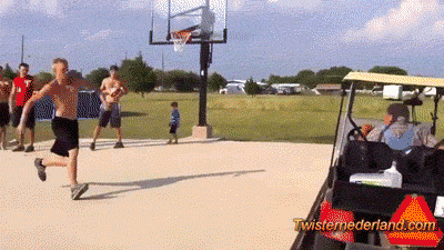 funny gifs: Golf cart jumping fail
