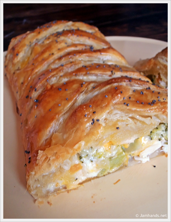 Broccoli Cheddar Chicken Braid - Jam Hands