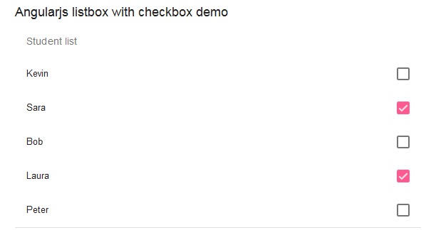 Angularjs listbox with checkbox | AngularJS Tutorials Angularjs listbox with checkbox | AngularJS Tutorials