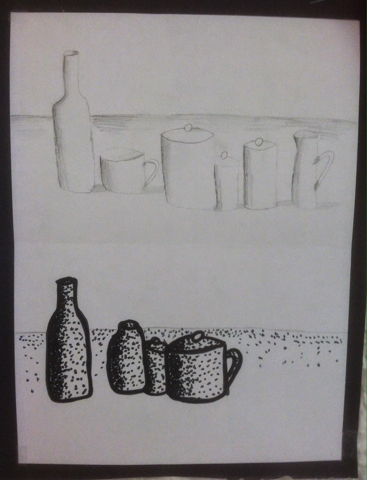 Mr. D's 5th and 6th Grade Art: 6th Grade "Morandi Still Life" Drawings