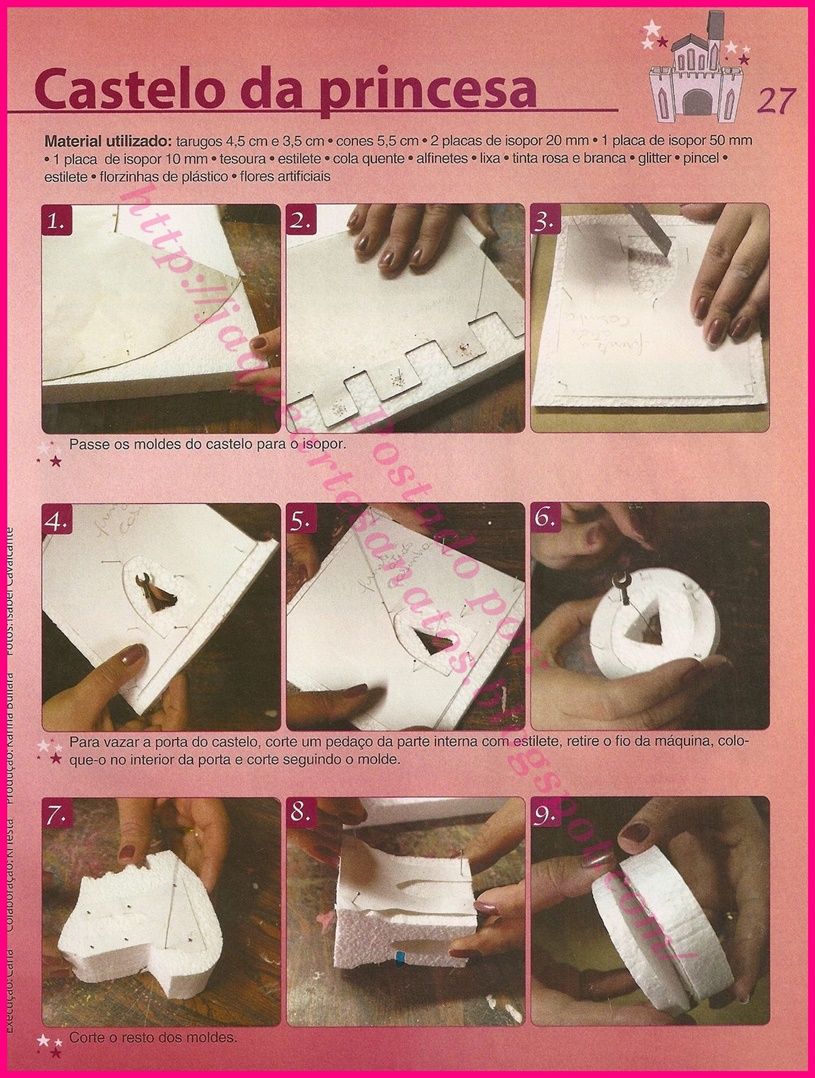 Eu Amo Artesanato: Castelo das Princesas com molde e passo a passo