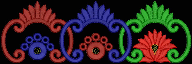 EmbDesignTube: Frill Half Mirror Border Designs