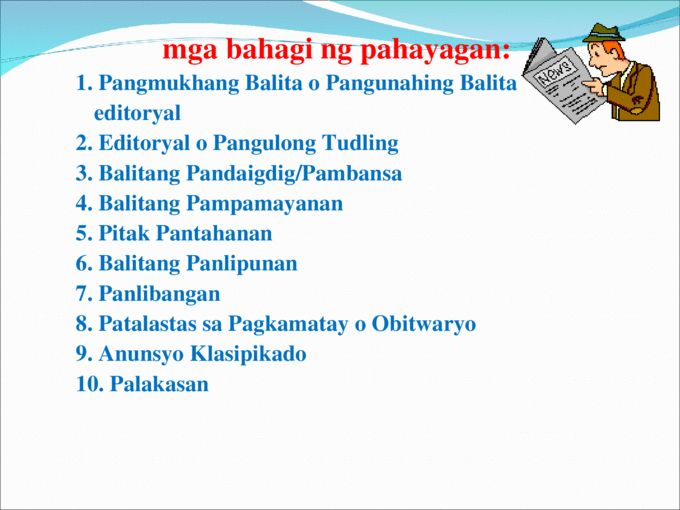 bahagi ng pahayagan - philippin news collections
