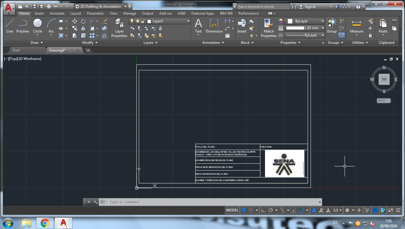 PLANTILLA EN AUTOCAD