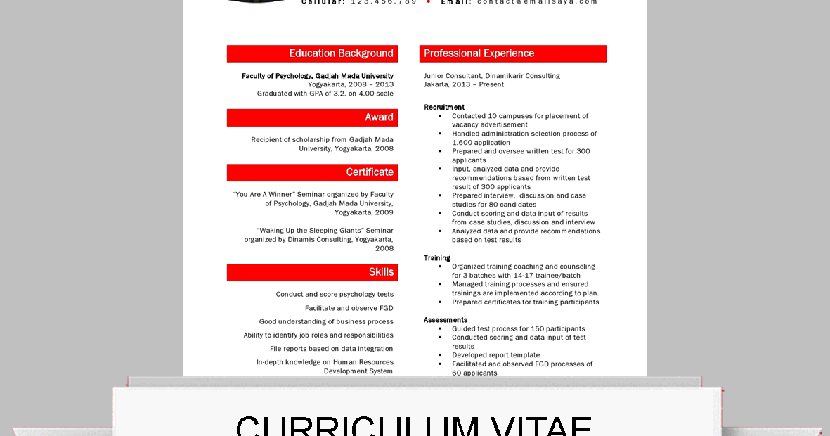 16 Contoh Cv Yang Menarik Hrd Bahasa Indonesia Terbaru - Galeri Jobseeker