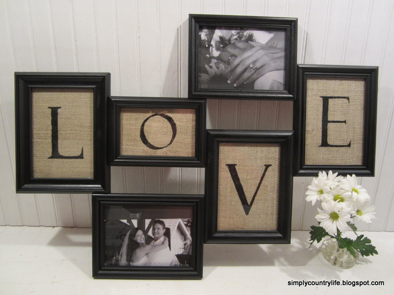 Simply Country Life: Burlap & Wood Love Frame Collage