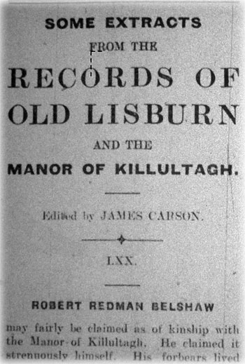 An Extract of Reflection: Robert Redmond Belshaw