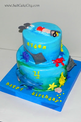 Salt Cake City: Stingray and Shark Birthday Cake
