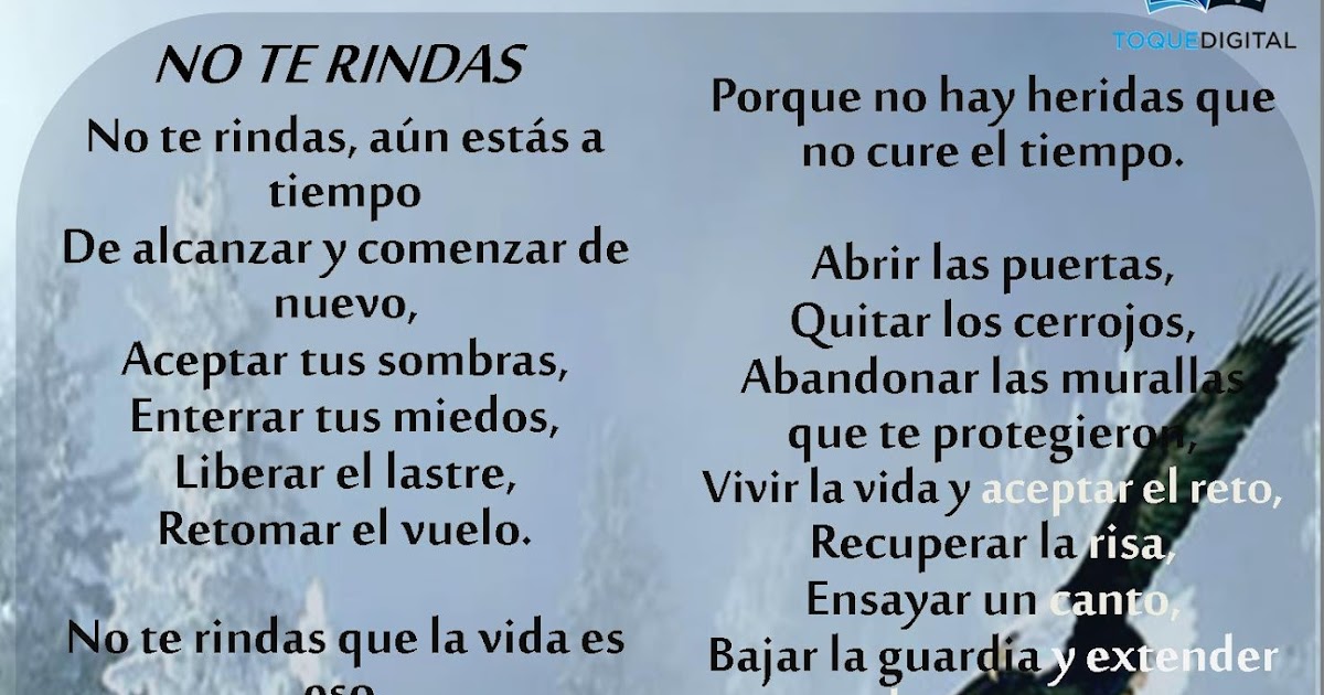 ToqueDigital: NOCHES DE POEMA: No te rindas - Mario Benedetti