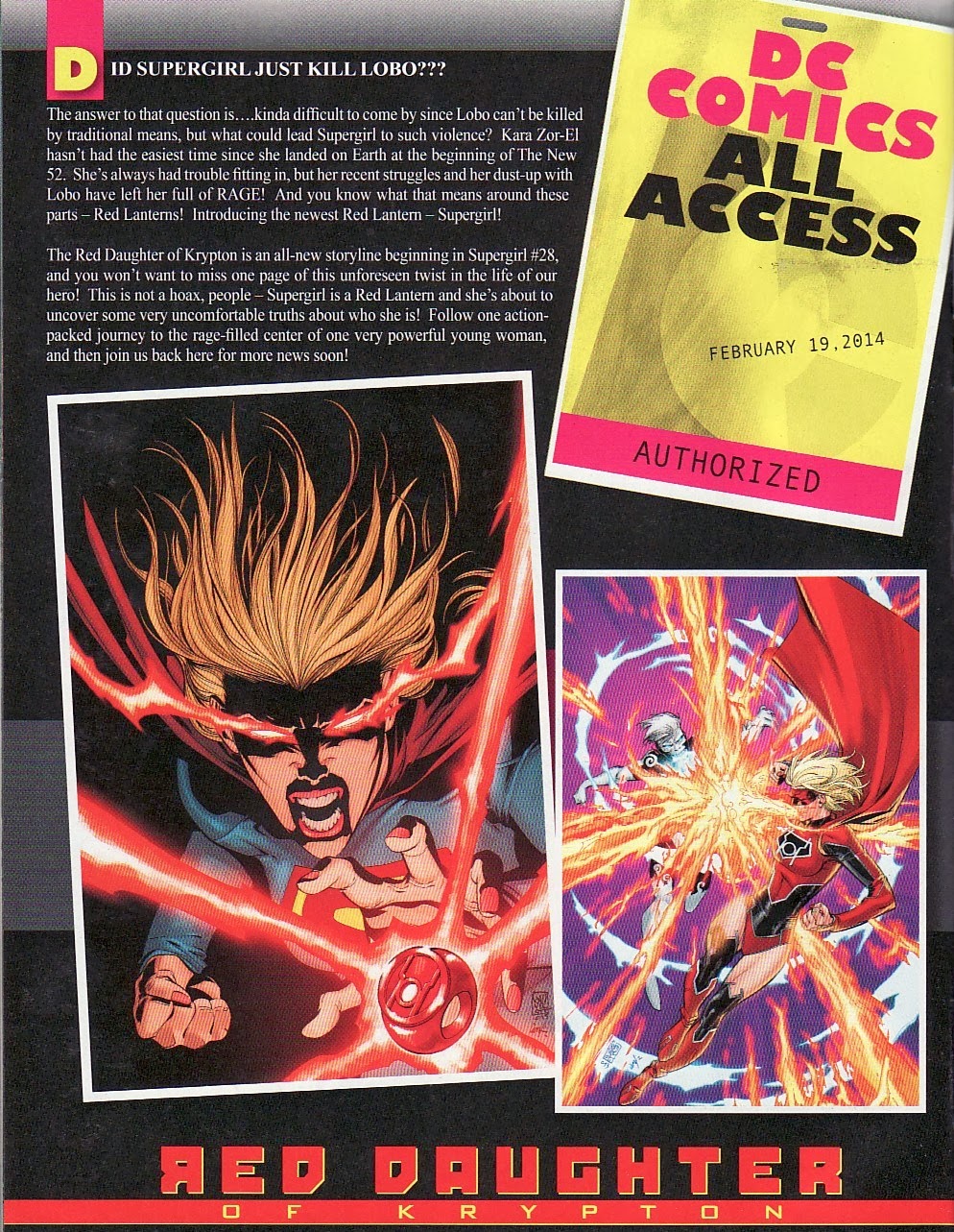 Supergirl Comic Box Commentary: DC All Access Print Version