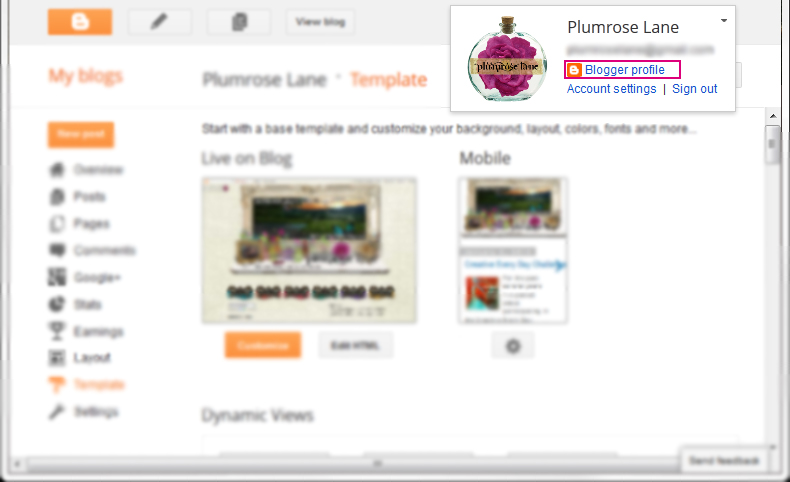 Plumrose Lane Tutorials: How to: Set up Your Blogger Profile