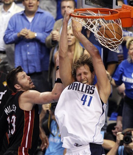 You Got Dunked On: 2011 NBA Finals: Dirk Nowitzki Baseline Dunk vs Heat ...