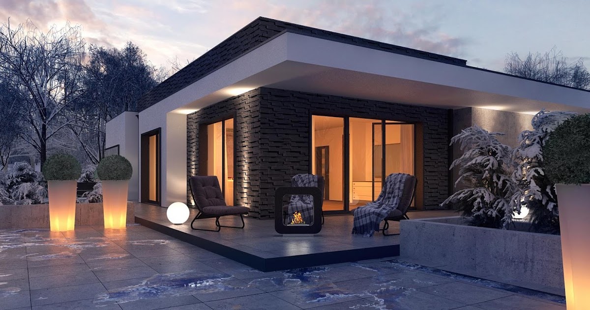 Cristina Podina : Proiect casa moderna pe un singur nivel, cu acoperis ...