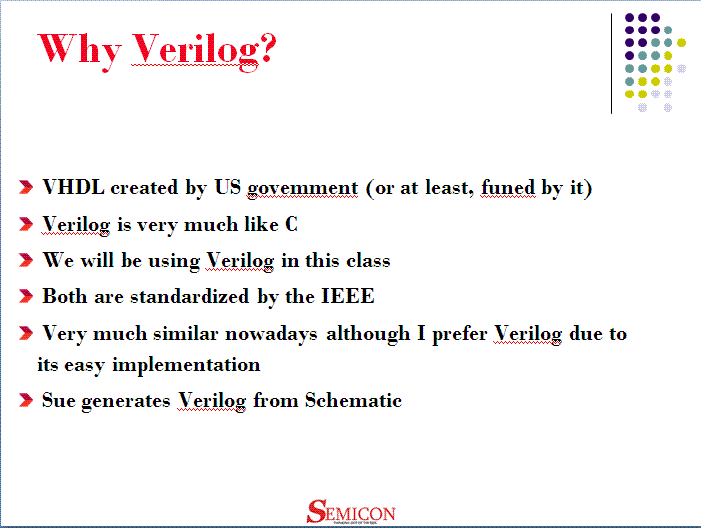 System Verilog - Semicon IC Design: Introduction Verilog