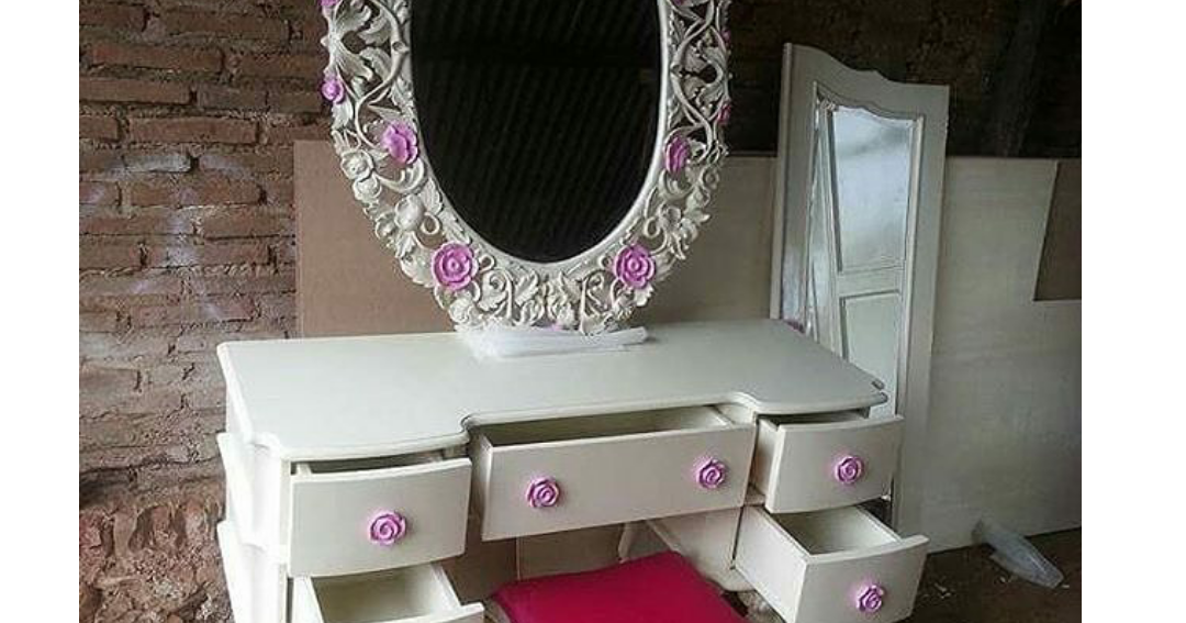 Meja Rias Putih Pink Ukiran Mawar , Meja Rias Terbaru, Harga Meja Rias ...