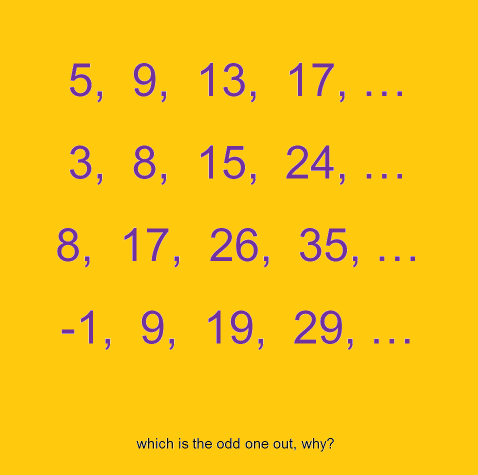 MEDIAN Don Steward mathematics teaching: odd one out